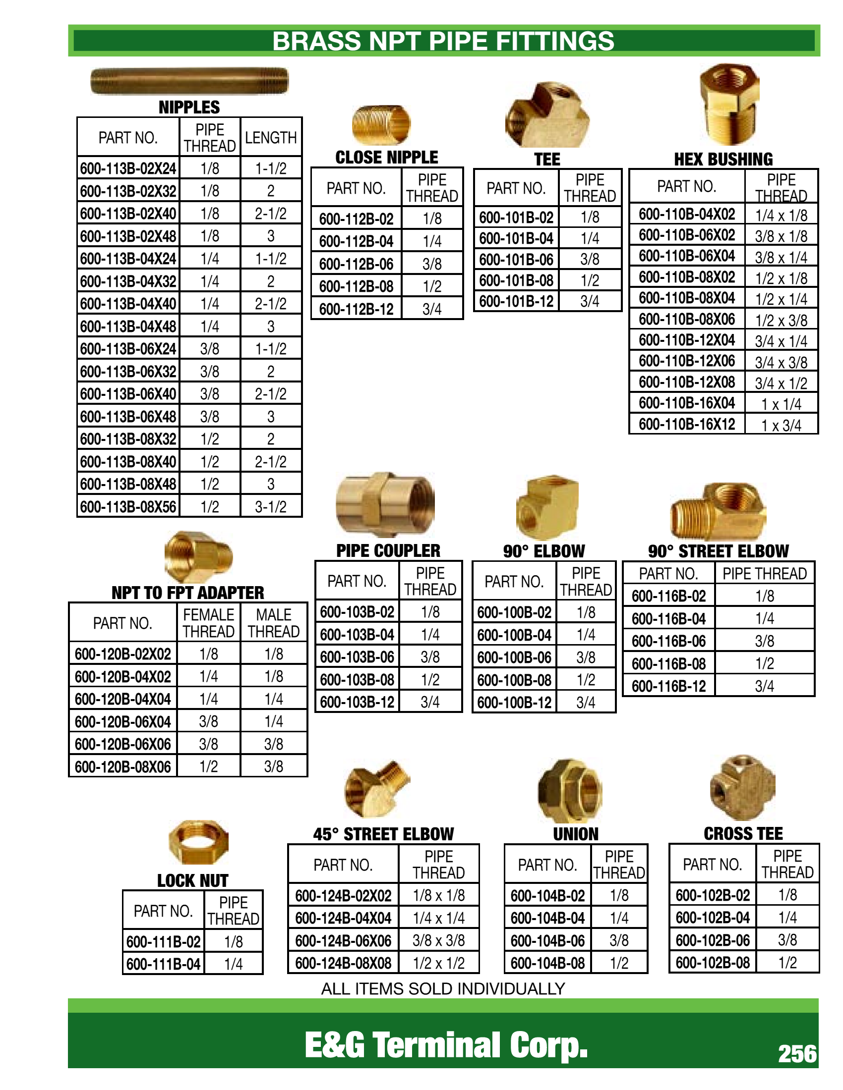 BRASS FITTINGS – E & G Terminal 303-287-2900
